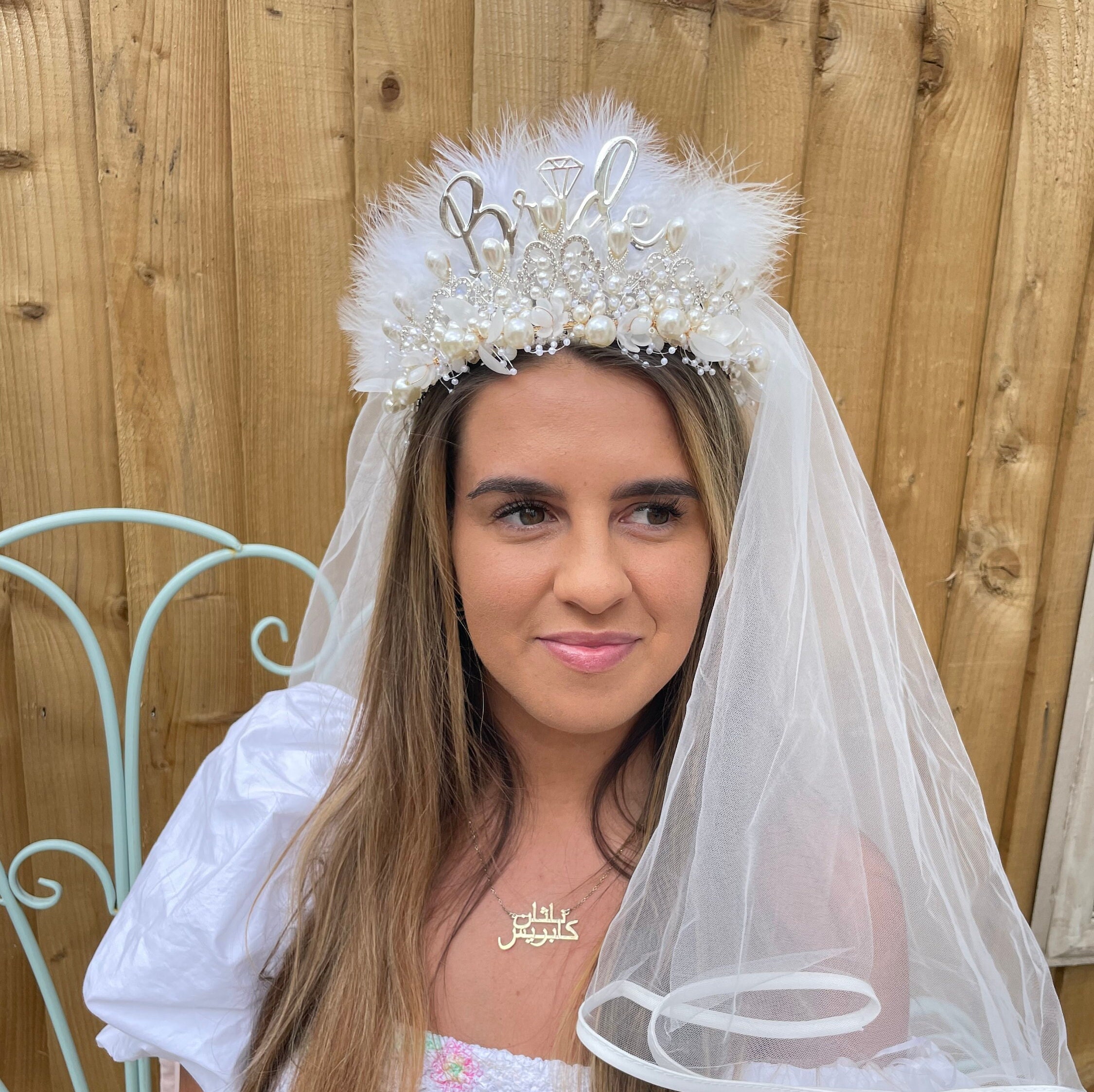 Bride to Be Crown / Hen Crown in Pearl & White Extravagant | Etsy UK