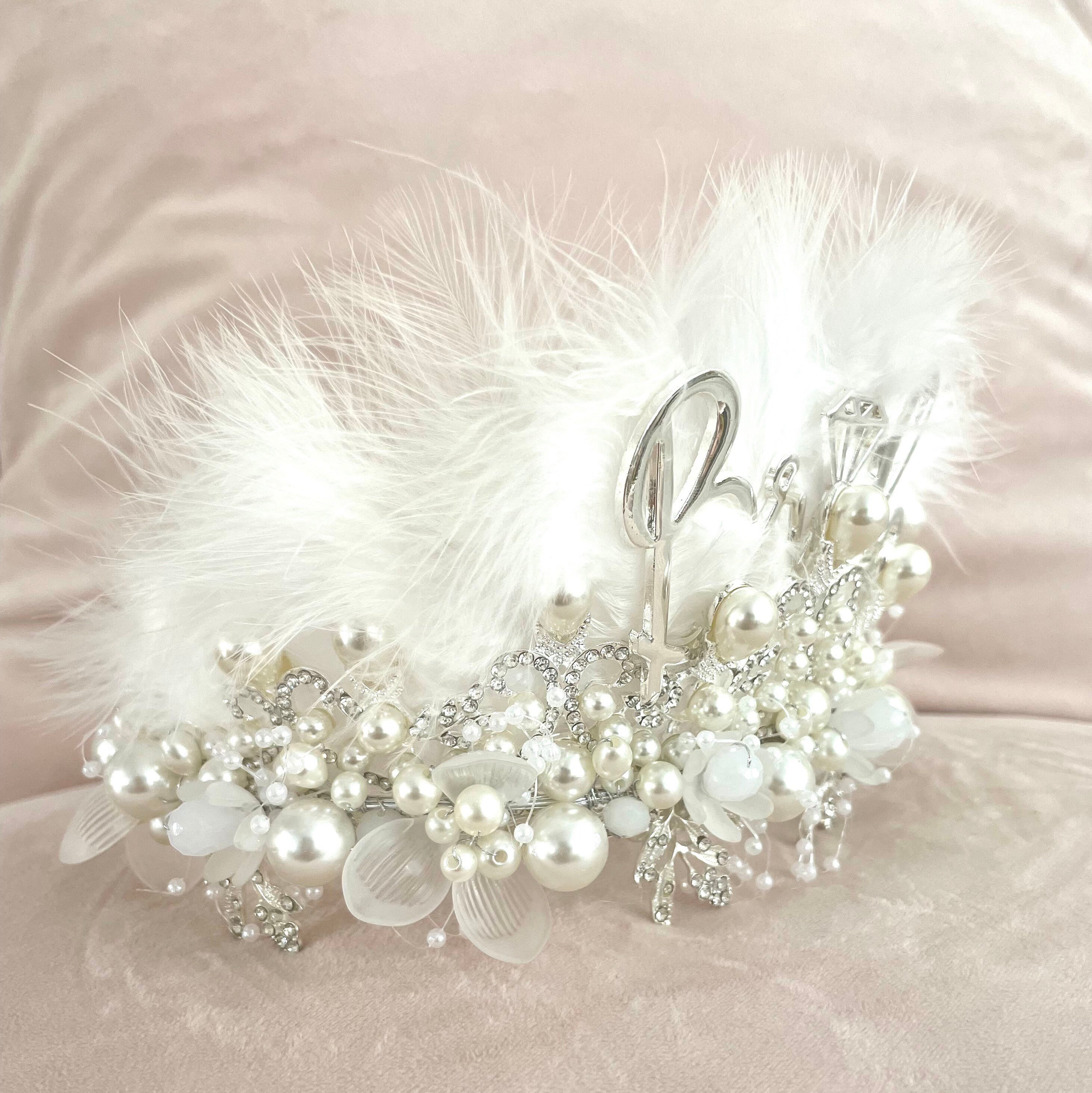 Bride to Be Crown / Hen Crown in Pearl & White Extravagant - Etsy UK