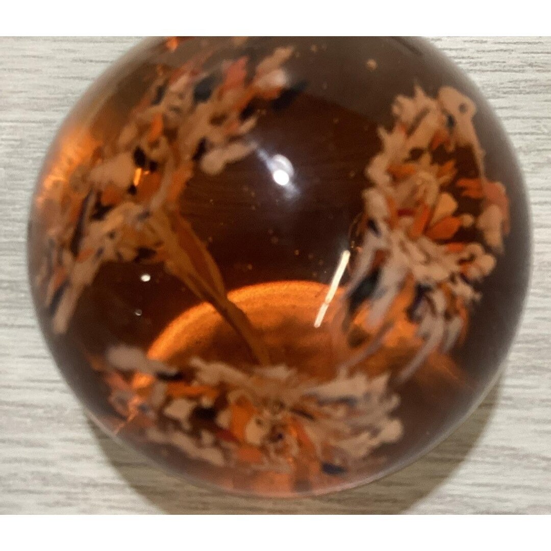Art Deco Glass Paperweight 2.25x2" India Multicolor Orange Tinted Glass ...