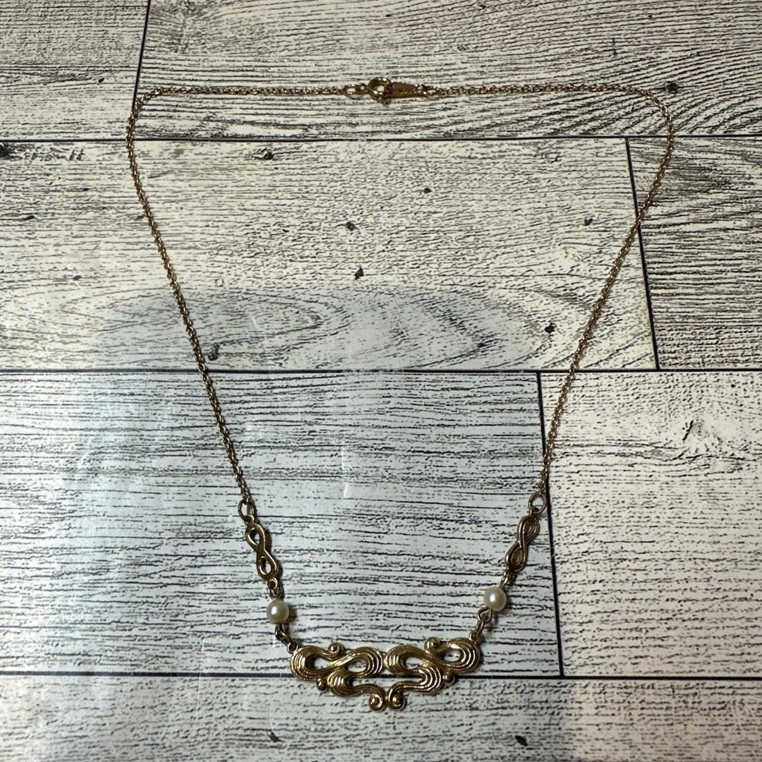 Avon Romantic Moments Goldtone Necklace Faux Pearl Accent Vintage - Etsy