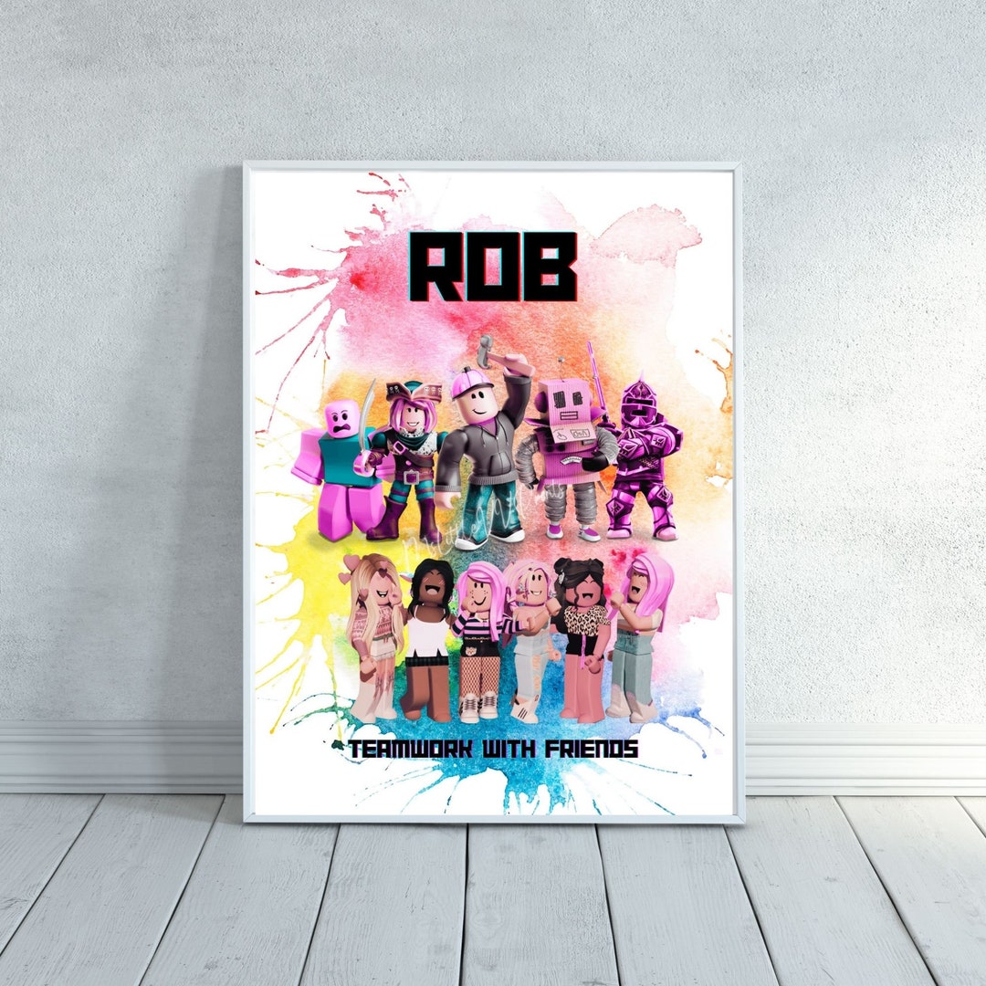 Colorful Personalized Roblox Digital Name Poster, Roblox Custom Name ...