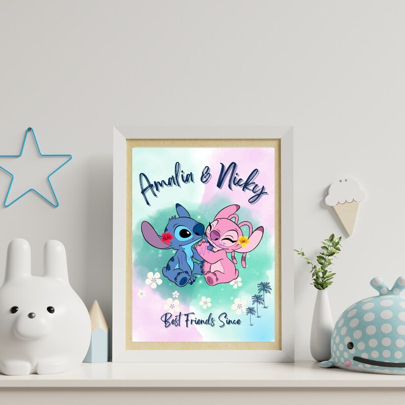 Personalized Lilo and Stitch Name Poster: Custom Kids Room Decor ...