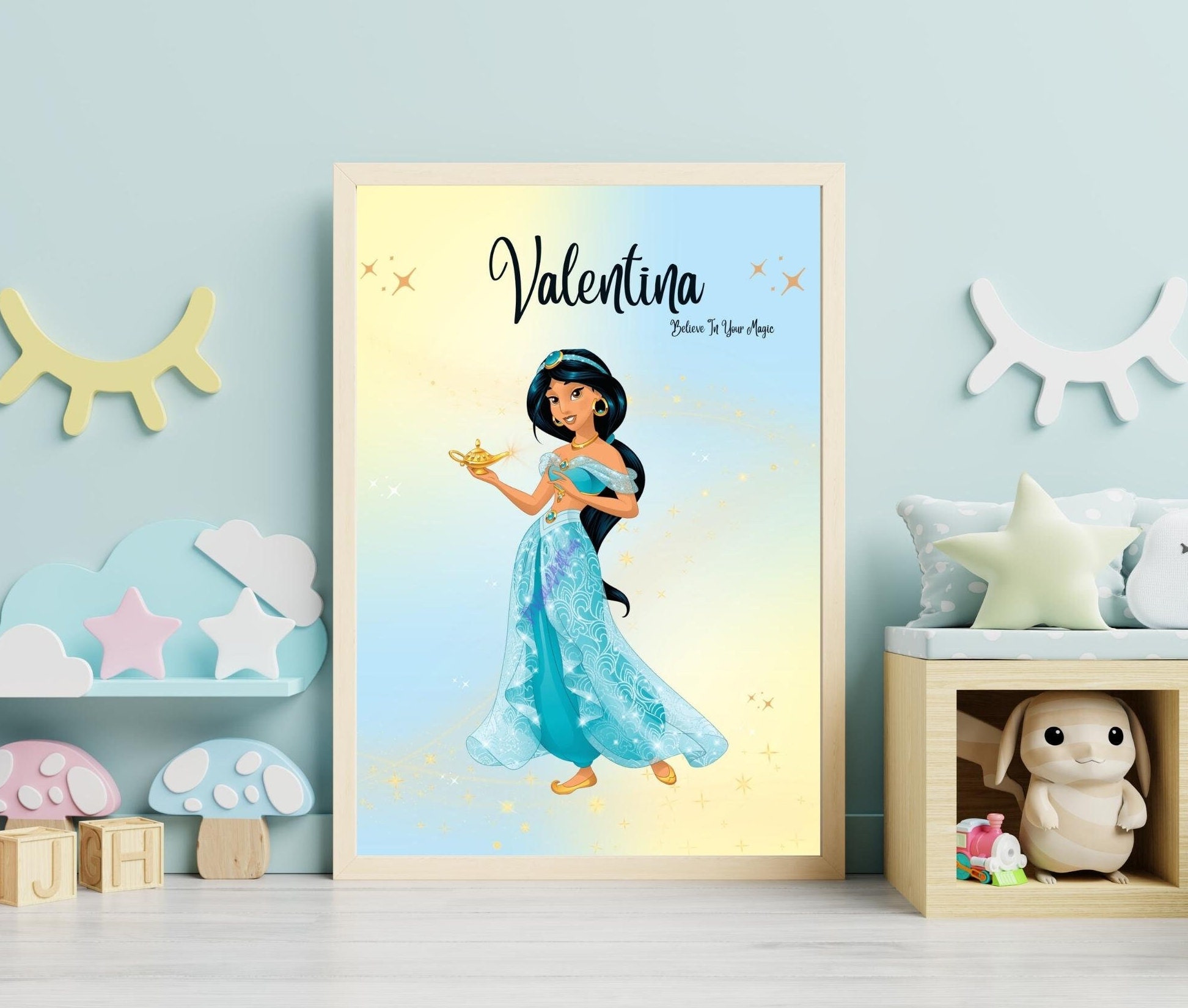 Personalized Princess Jasmine Name Poster, Princess Jasmine Digital ...