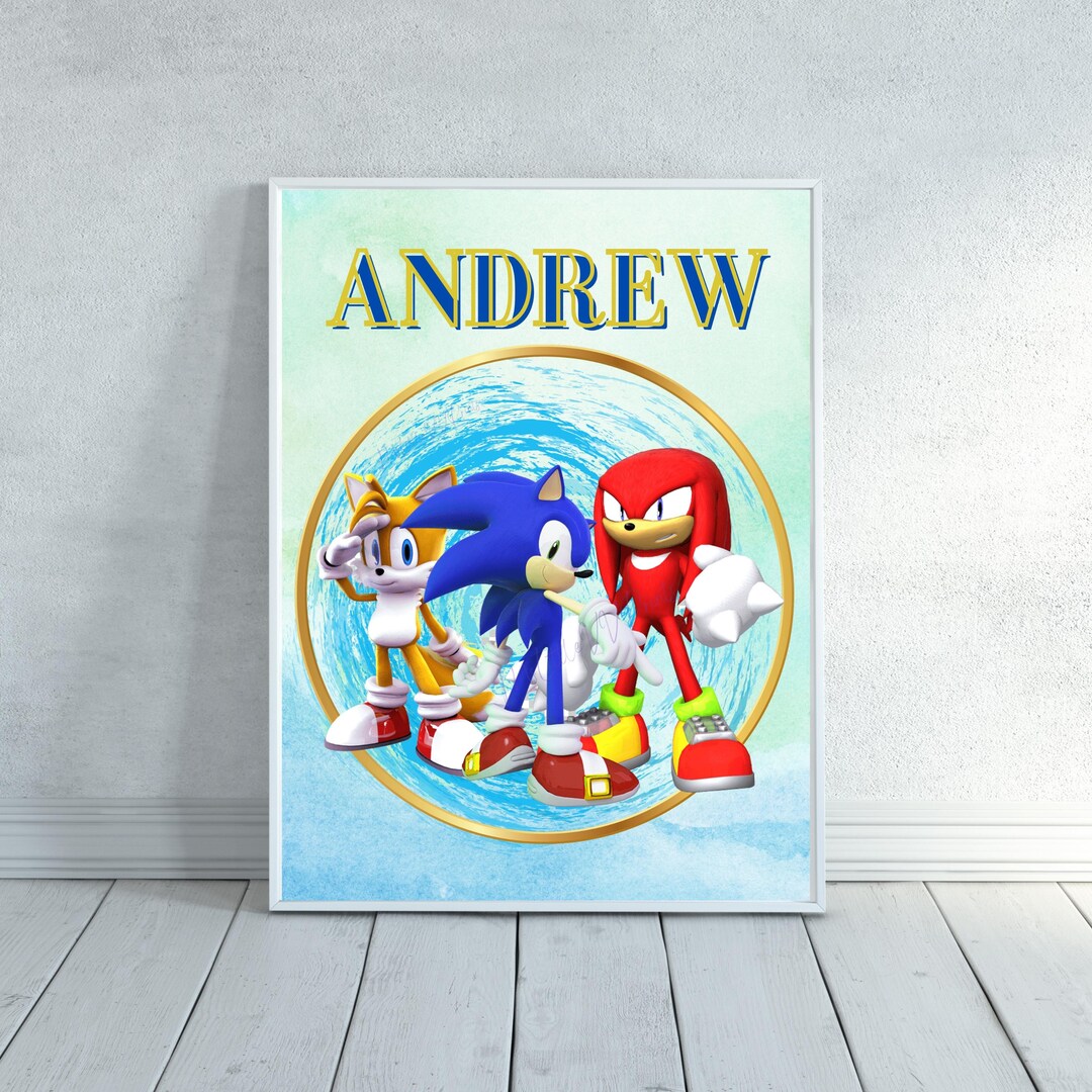 Personalized Sonic the Hedgehog Kids Room Art (digital Download) - Etsy