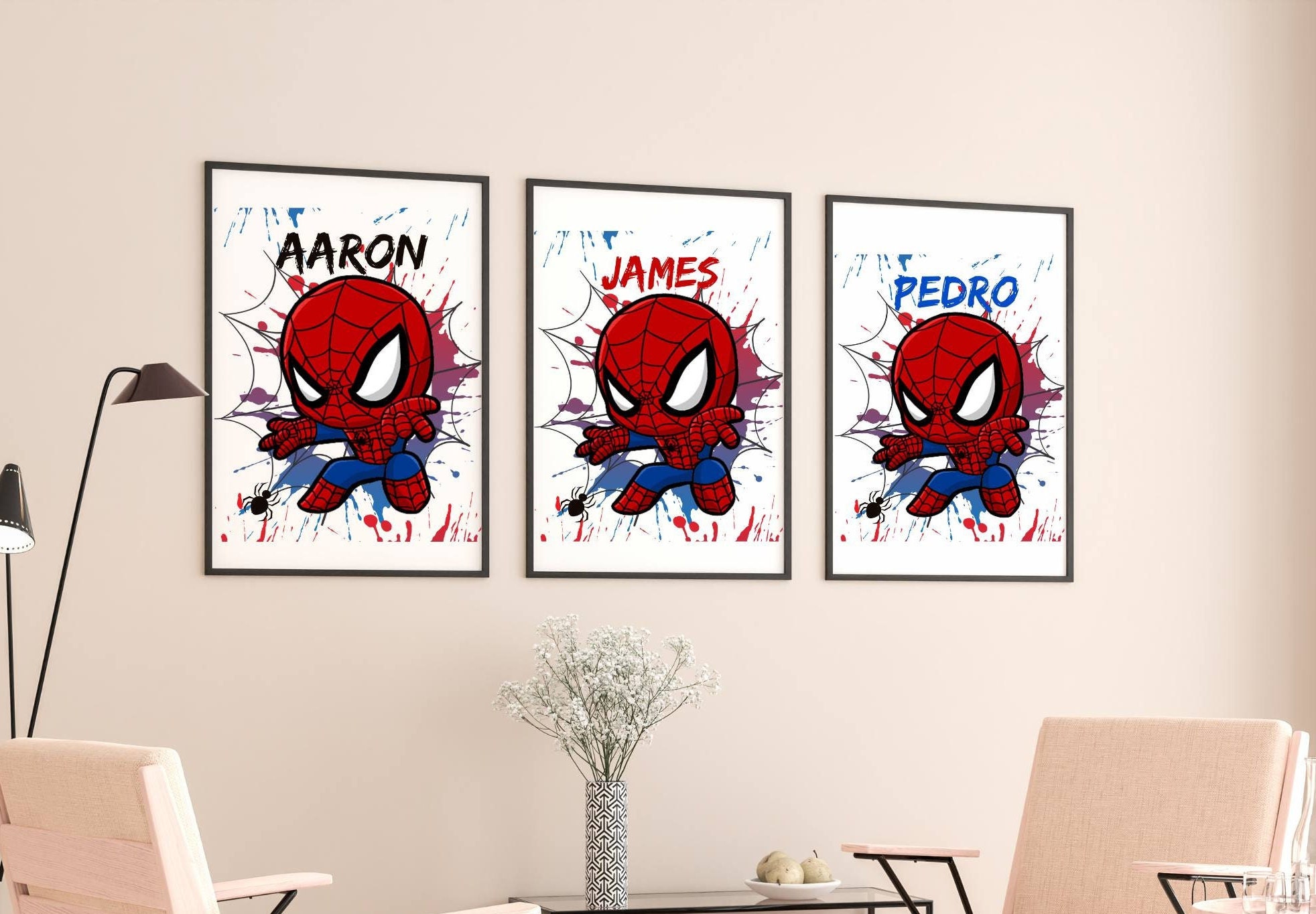 Personalized Digital Spidey Name Poster. Kids Wall Art. Spidey Lovers ...