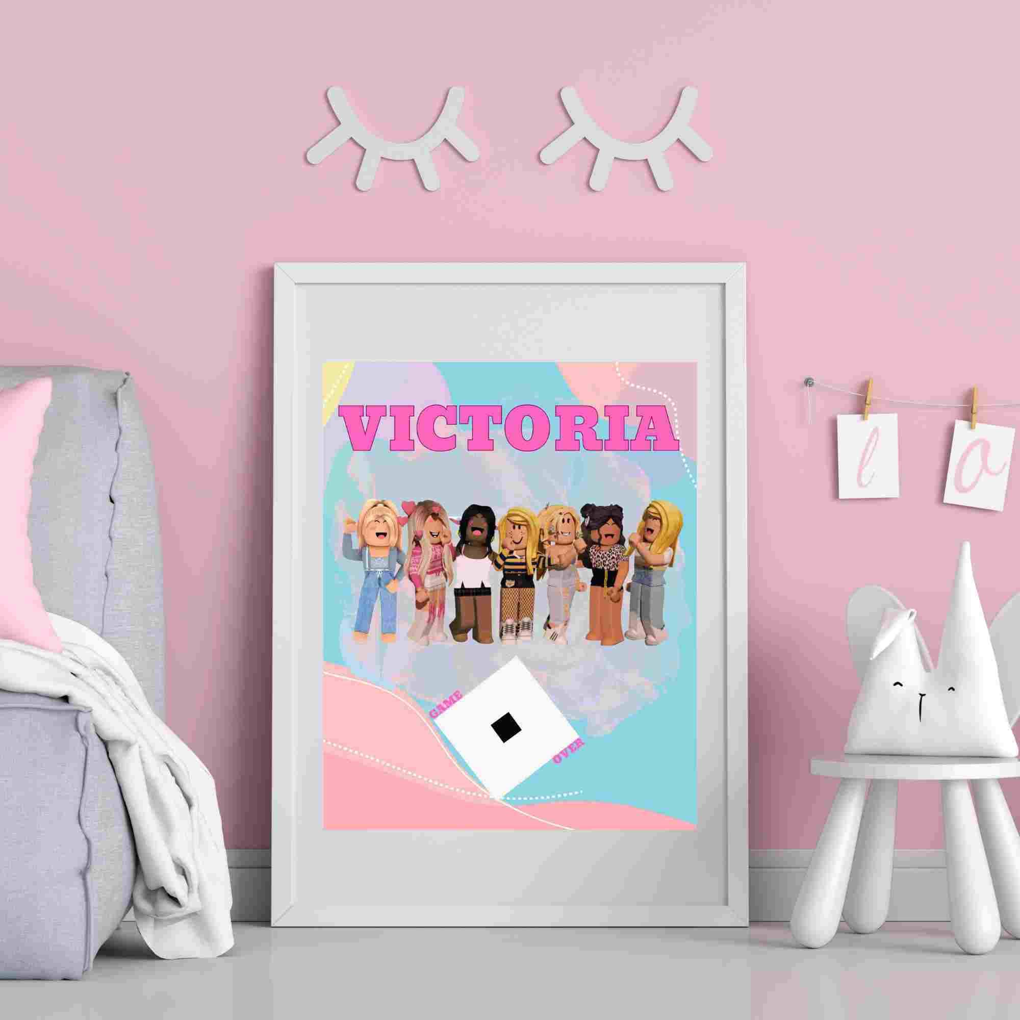 Personalized Digital Roblox Name Poster. Roblox Custom Name. Kids Wall ...