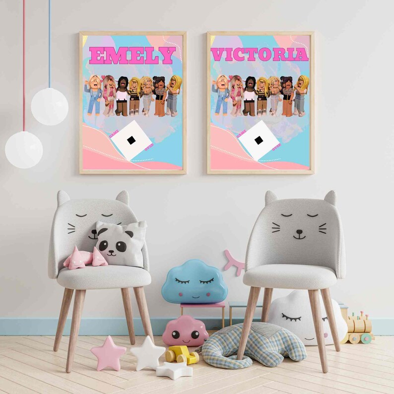 Personalized Digital Roblox Name Poster. Roblox Custom Name. Kids Wall ...