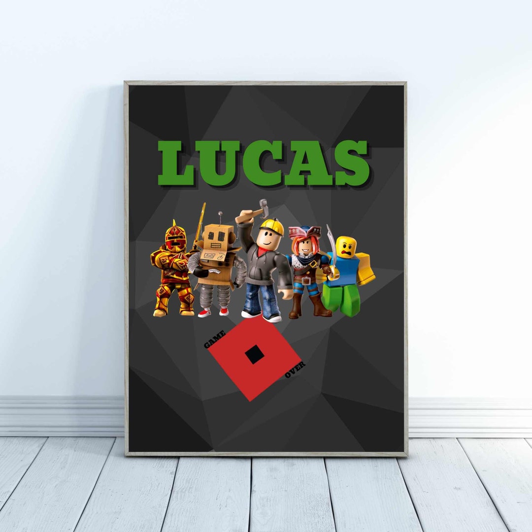 Personalized Roblox Name Digital Poster, Roblox Custom Name . Kids Wall ...