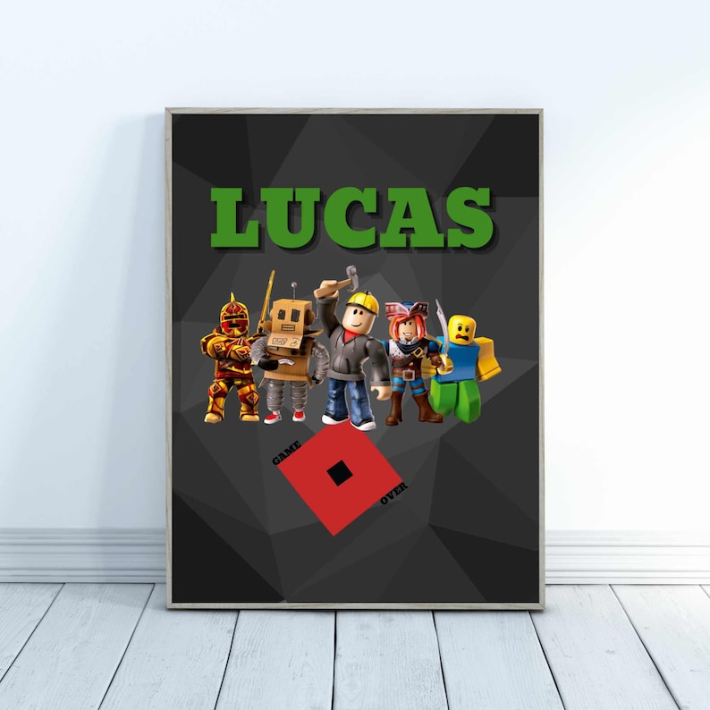 Personalized Roblox Name Digital Poster, Roblox Custom Name . Kids Wall ...