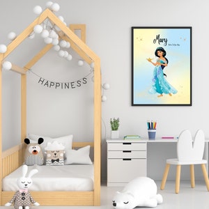 Personalized Princess Jasmine Name Poster, Princess Jasmine Digital ...