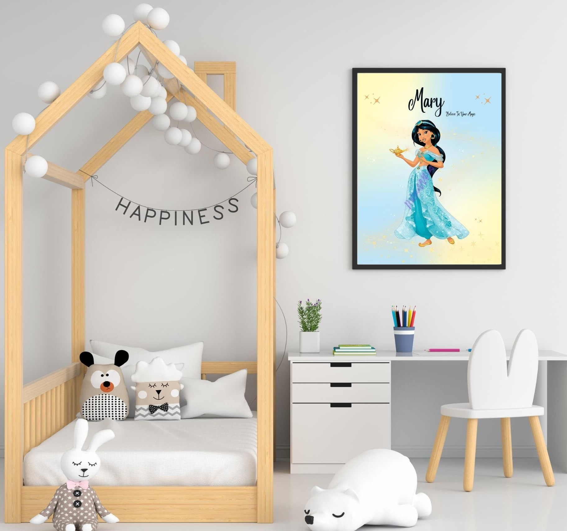 Personalized Princess Jasmine Name Poster, Princess Jasmine Digital ...