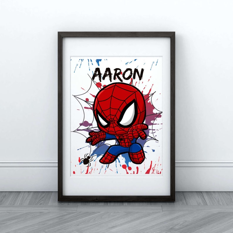 Personalized Digital Spidey Name Poster. Kids Wall Art. Spidey Lovers ...