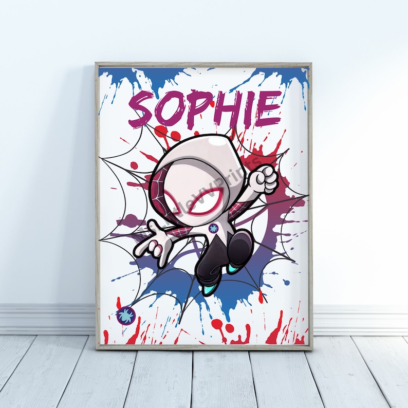 Personalized Digital Spidey Name Poster. Kids Wall Art. Spidey Lovers ...