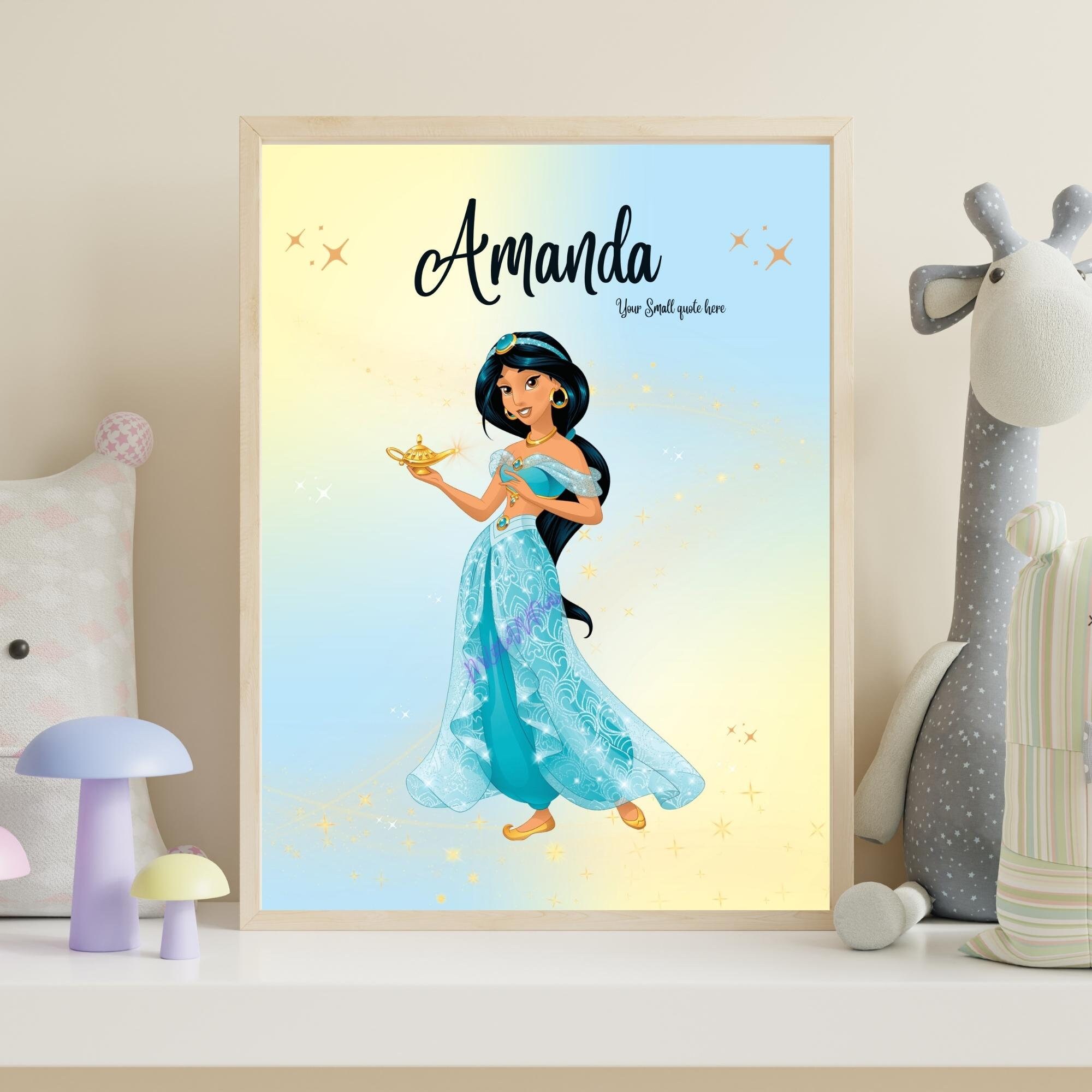 Personalized Princess Jasmine Poster: Custom Name Nursery Decor ...