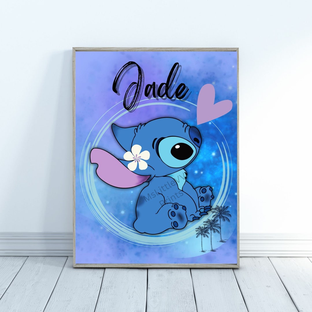 Personalized Digital Stitch Name Poster Digital Download Lilo And Stitch Wall Prints Stitch