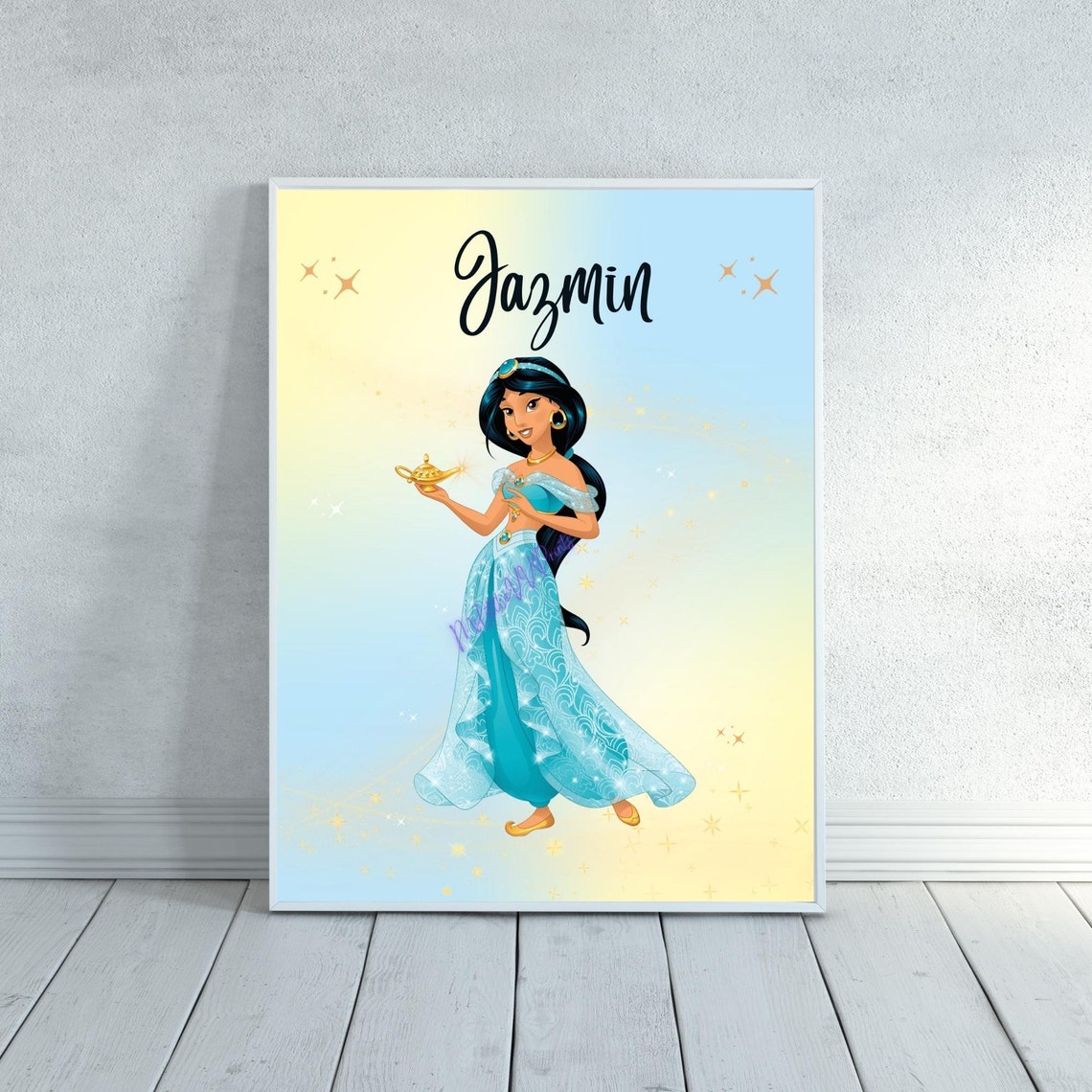Personalized Princess Jasmine Name Poster, Princess Jasmine Digital ...