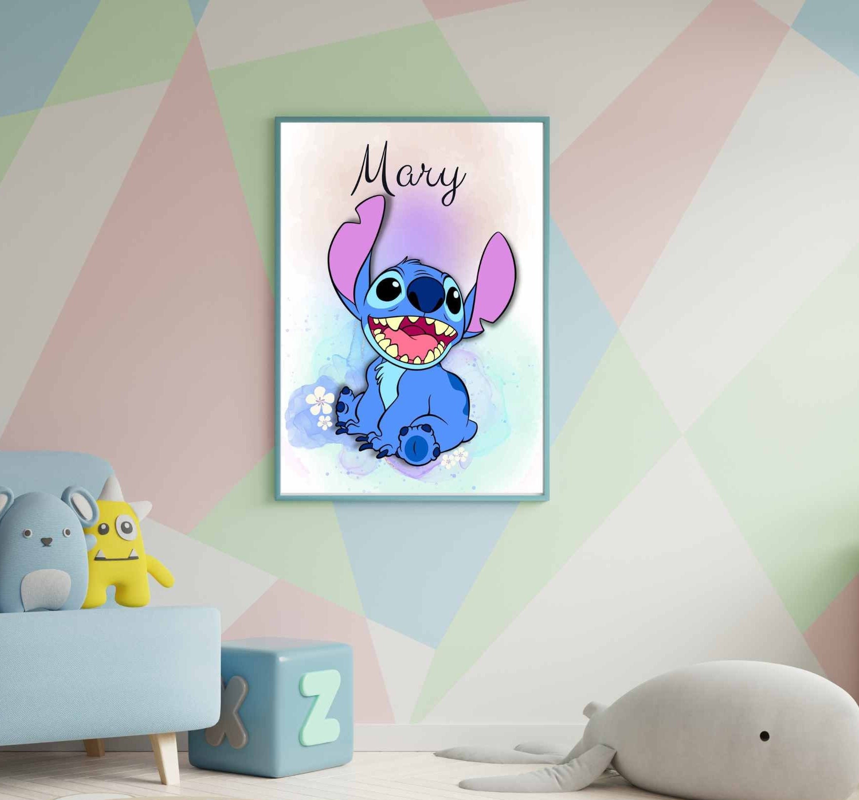 Personalized Digital Stitch Name Poster, Digital Download Stitch Prints ...