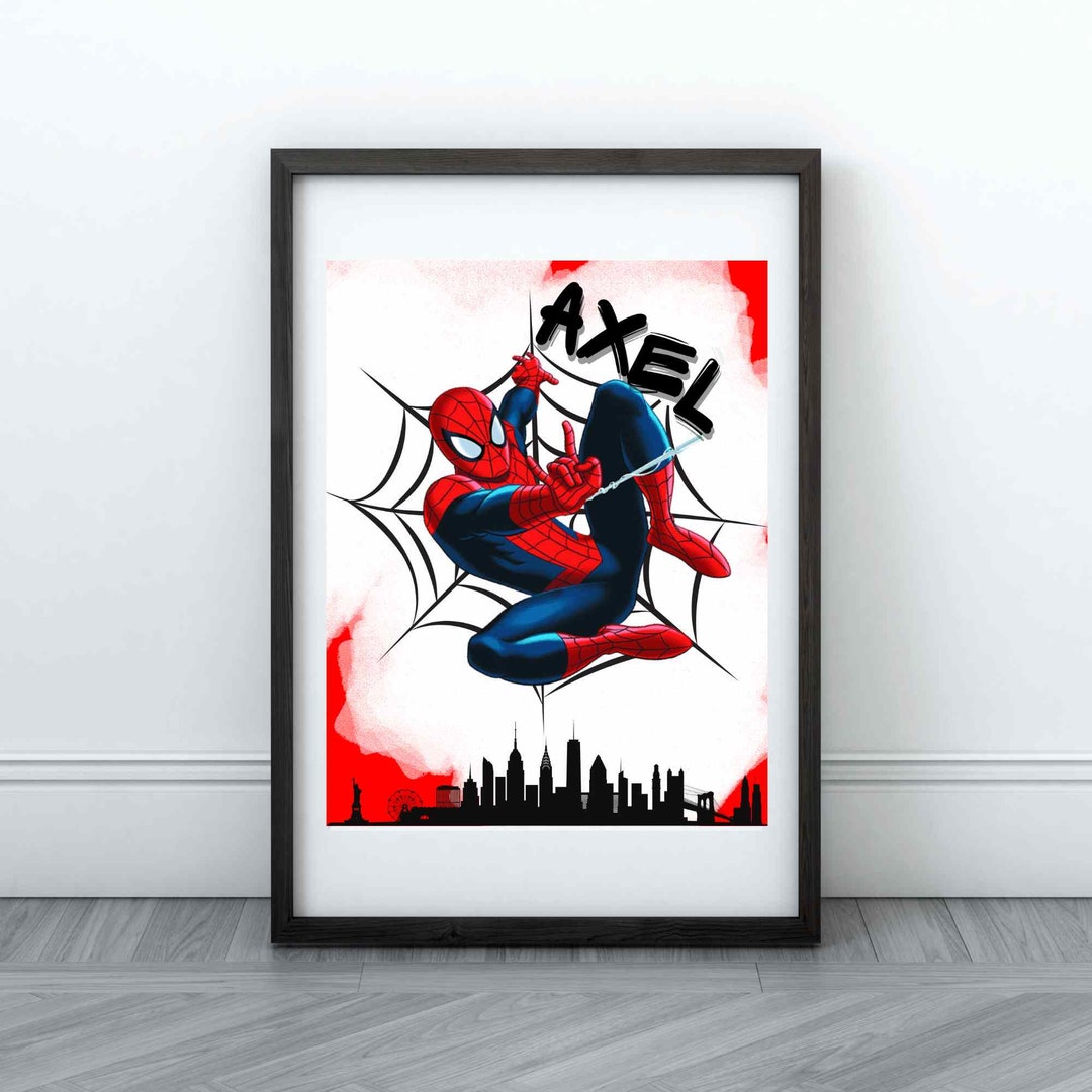Personalized Spiderman Digital Name Poster, Spiderman Printable Wall ...