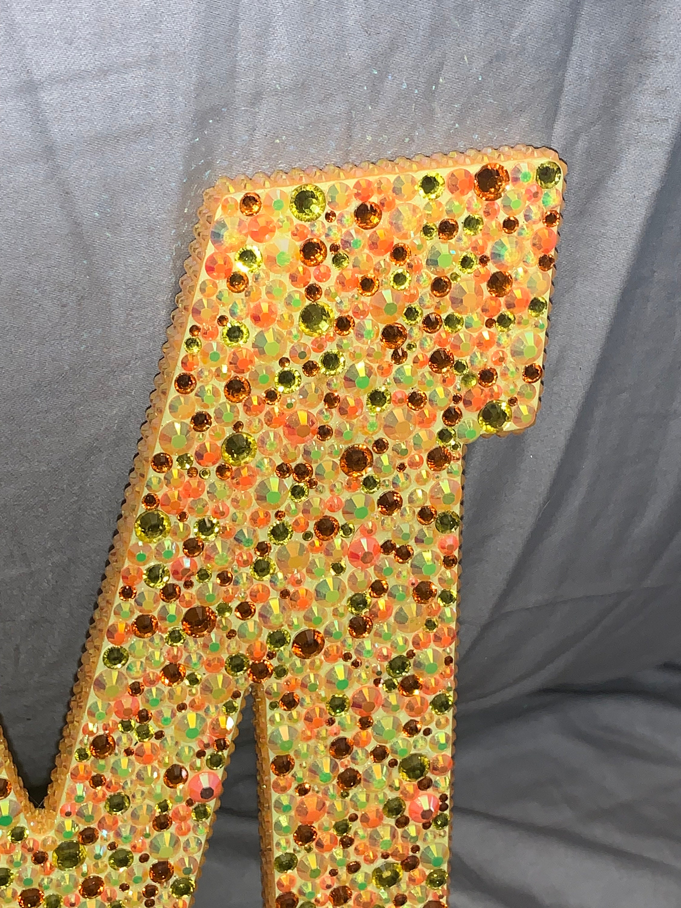 Bling Letter M - Orange and Yellow / Ready to Ship - Etsy