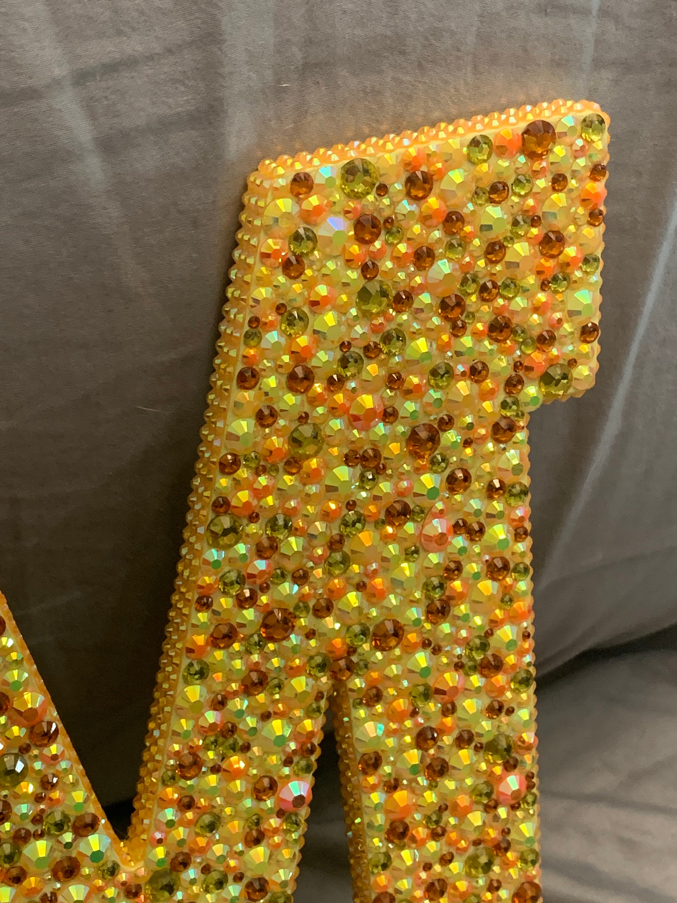 Bling Letter M - Orange and Yellow / Ready to Ship - Etsy