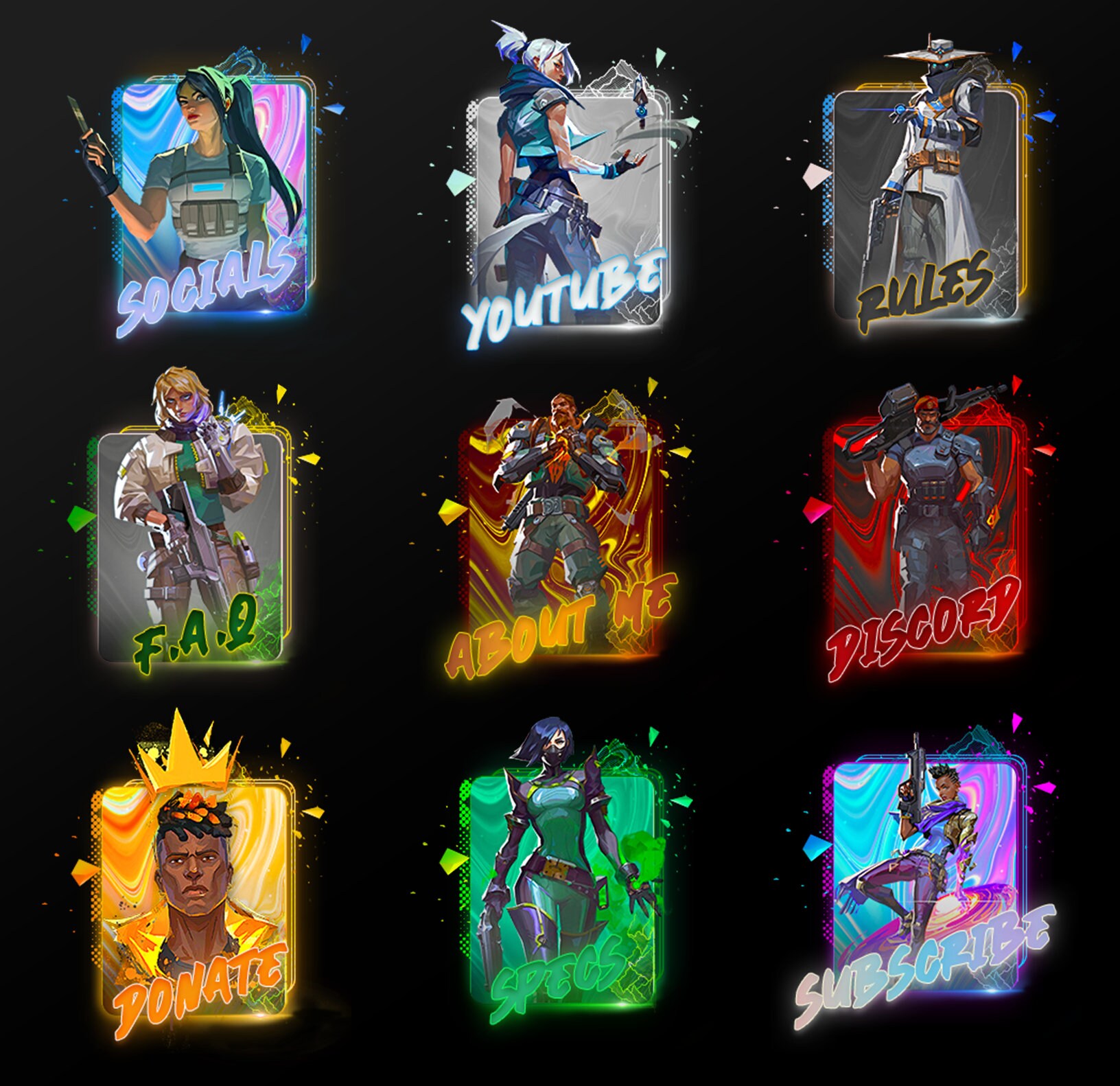 Valorant Agents Panel Package - Etsy