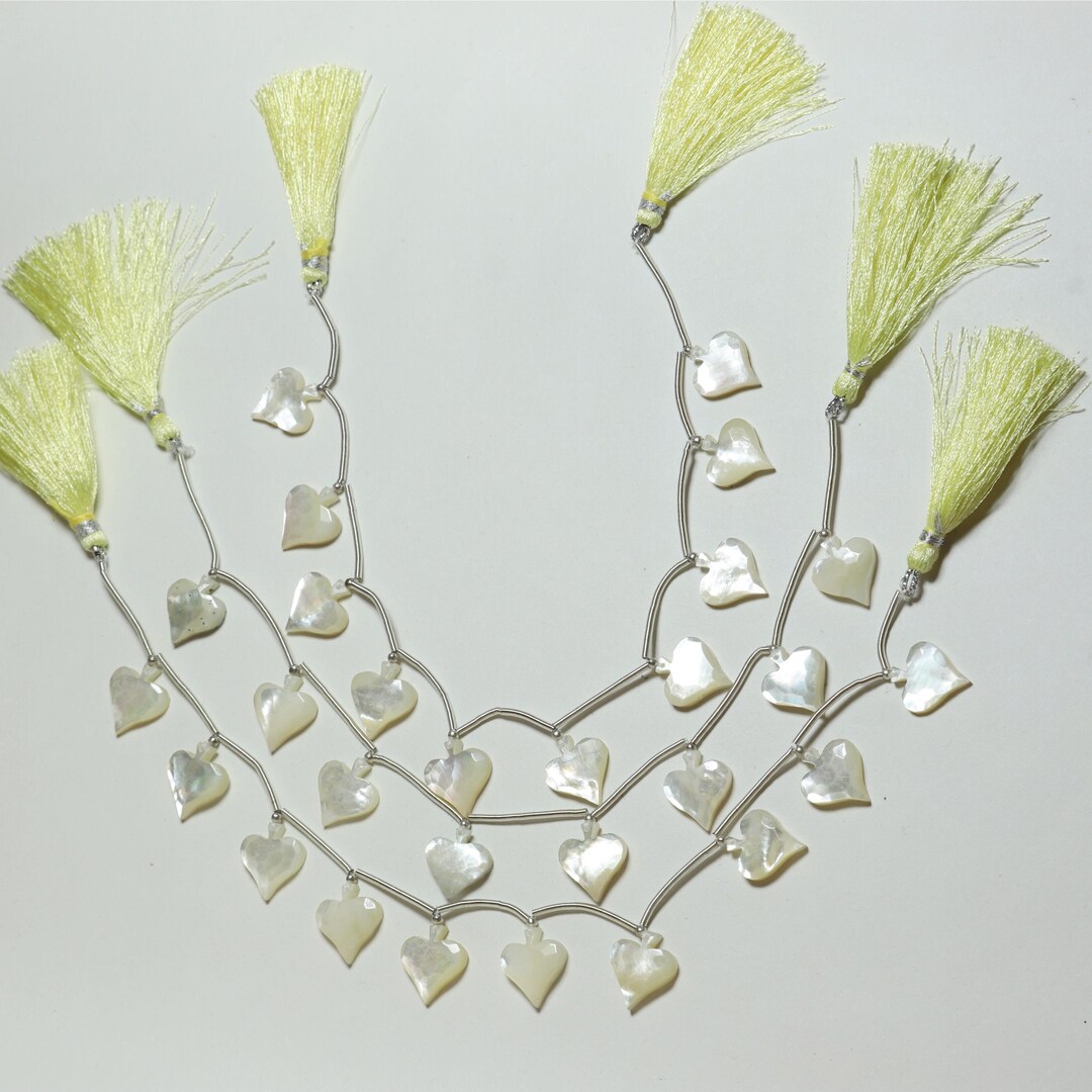 Mother of Pearl Faceted Carved Clubs Shape Gemstone Beads 15.50x17x3 ...