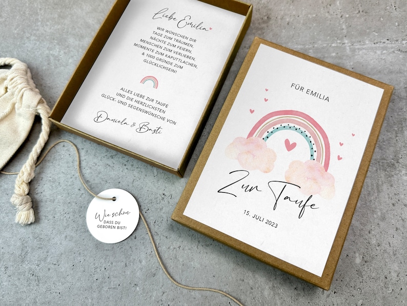Geschenkschachtel RAINBOW zur Taufe Geldgeschenk zur Taufe - Etsy.de