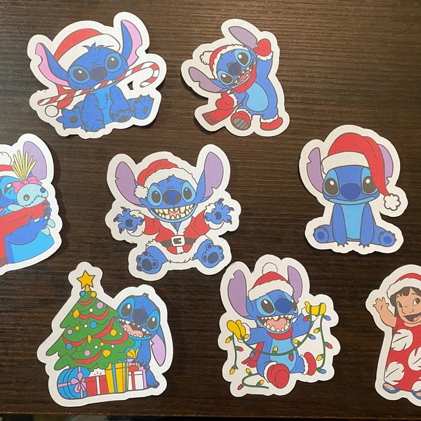 Stitch Christmas Stickers - Etsy