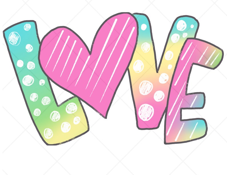 Love Polka Dot PNG for Sublimation - Etsy