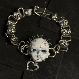 Personalized Blue Pinhead Chain Hellraiser Necklace, Unique Choker ...