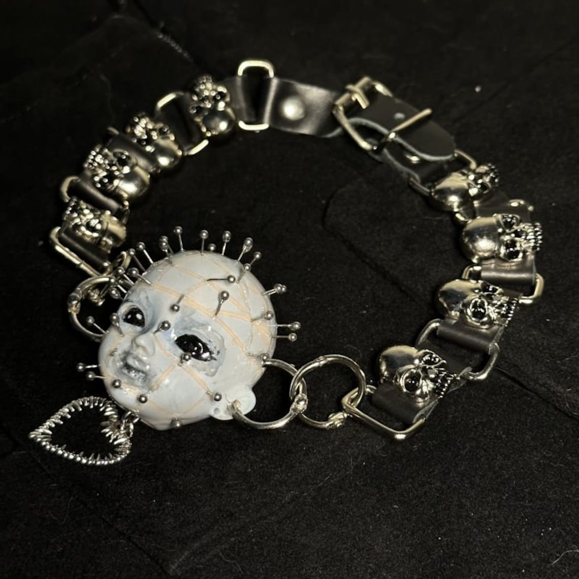 Personalized Blue Pinhead Chain Hellraiser Necklace, Unique Choker ...