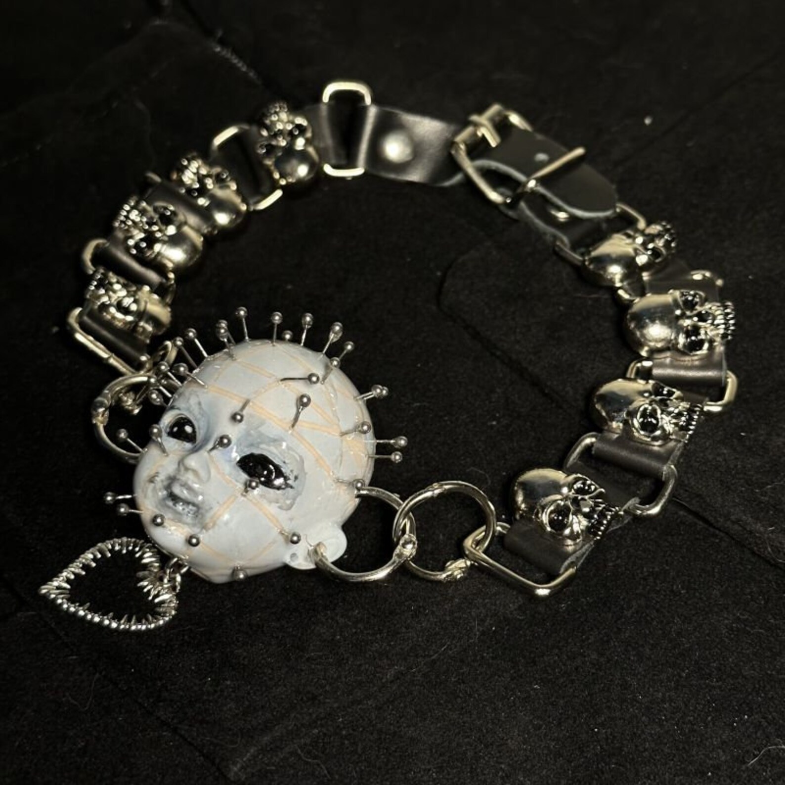 Personalized Blue Pinhead Chain Hellraiser Necklace, Unique Choker ...