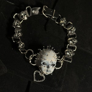 Personalized Blue Pinhead Chain Hellraiser Necklace, Unique Choker ...