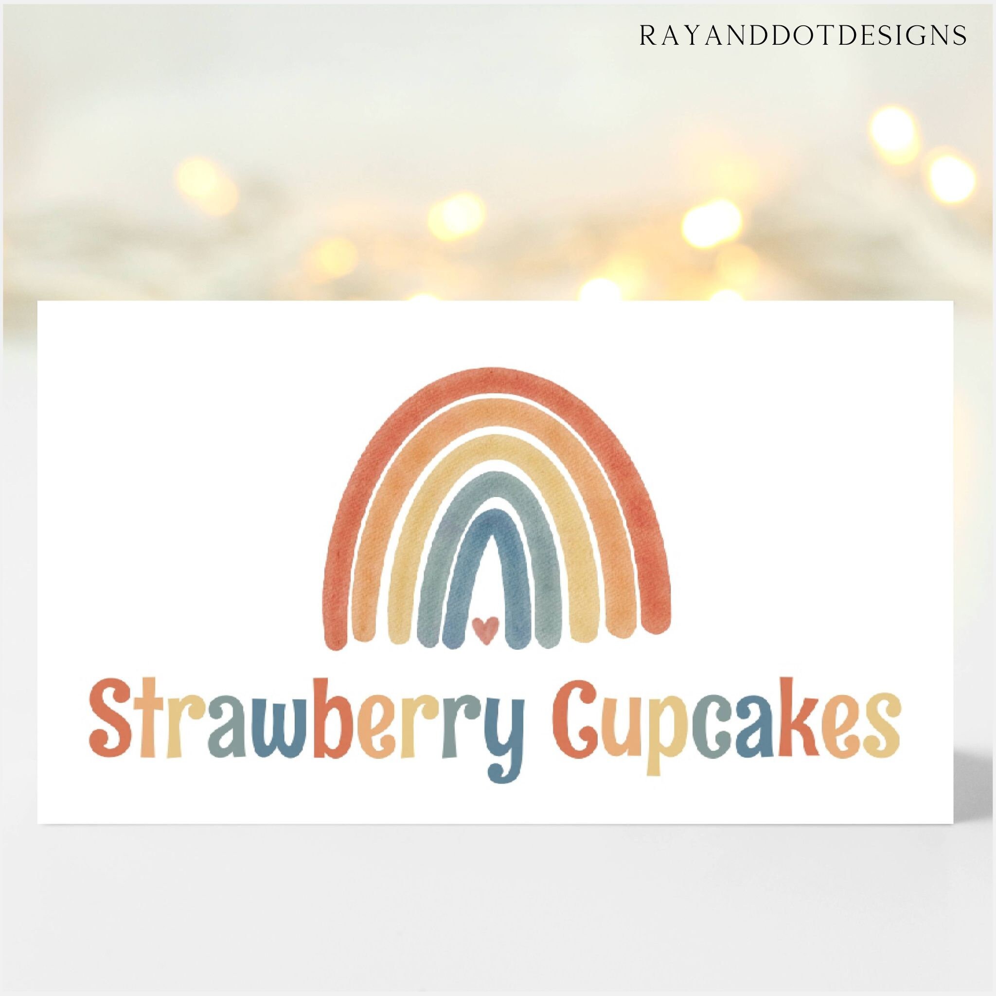 Editable Rainbow Food Tent Rainbow Birthday Party Tent Fold Cards ...