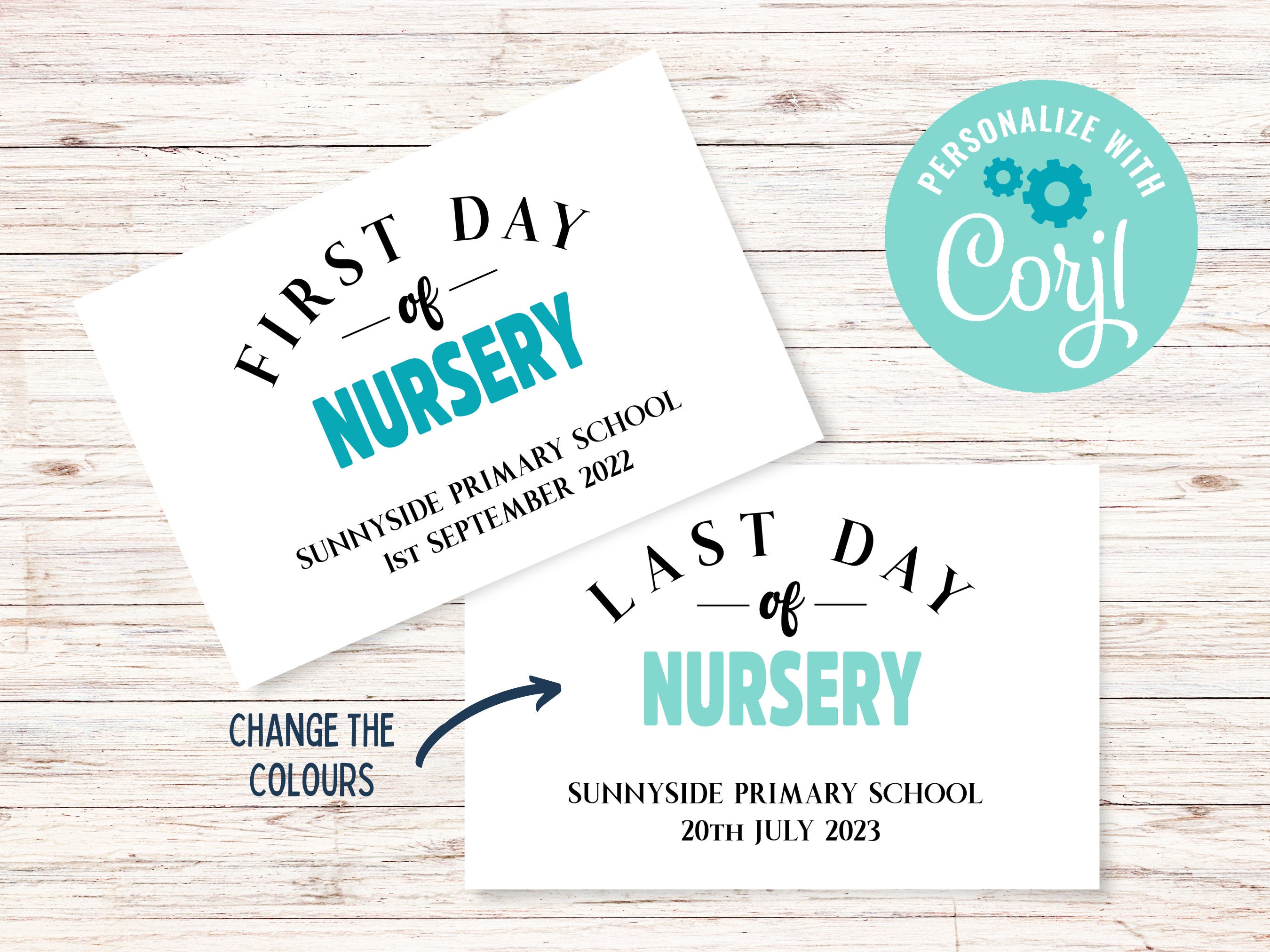 EDITABLE First and Last Day of School Sign / Personalise With Corjl - Etsy