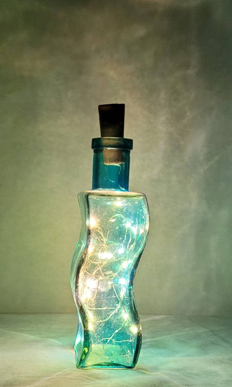 Gao Mi Japanese Glass Bottle Wave Shape Sea Green. - Etsy UK