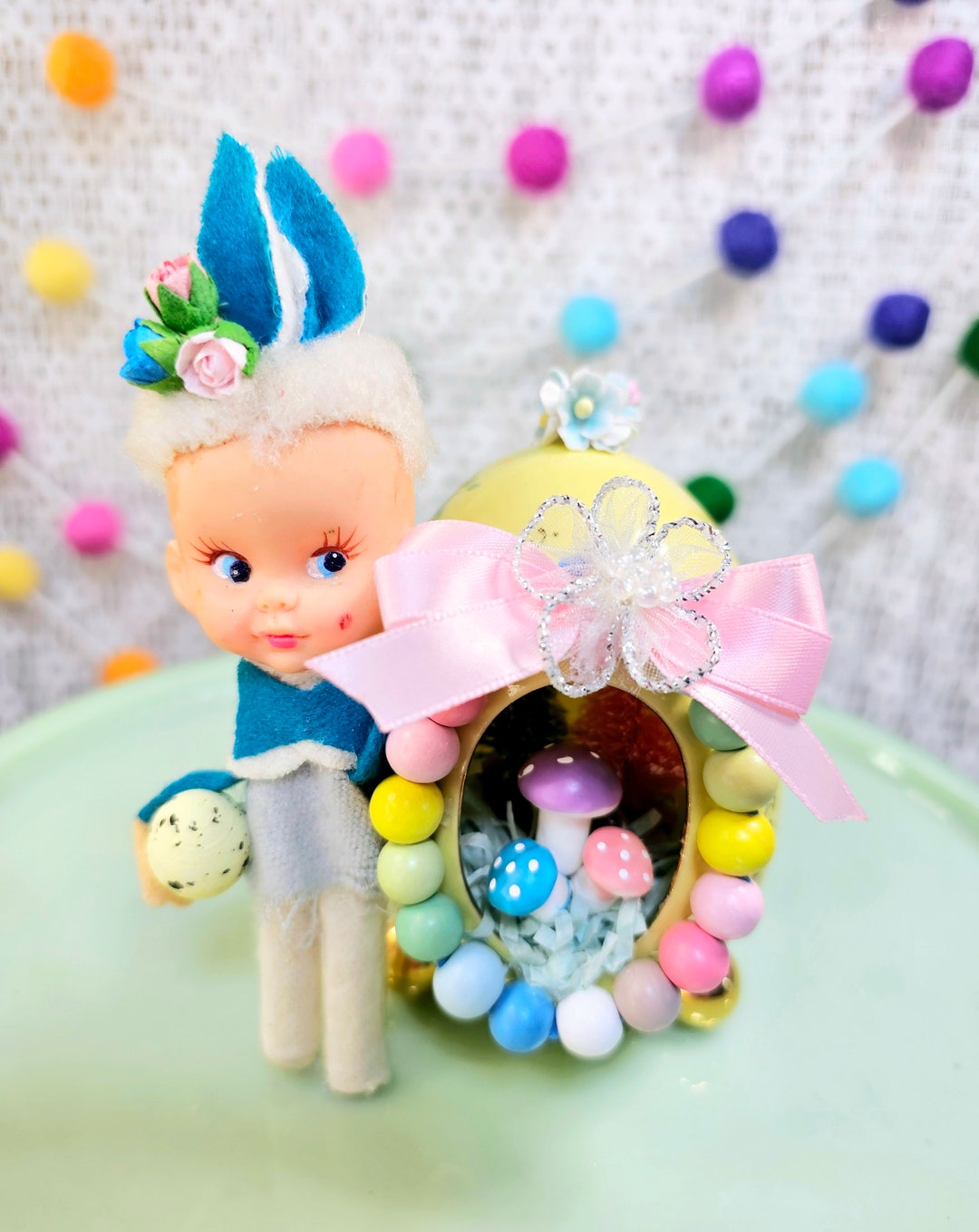 Handmade Vintage Easter Decor, Retro Easter Decoration - Upcycled Eco ...