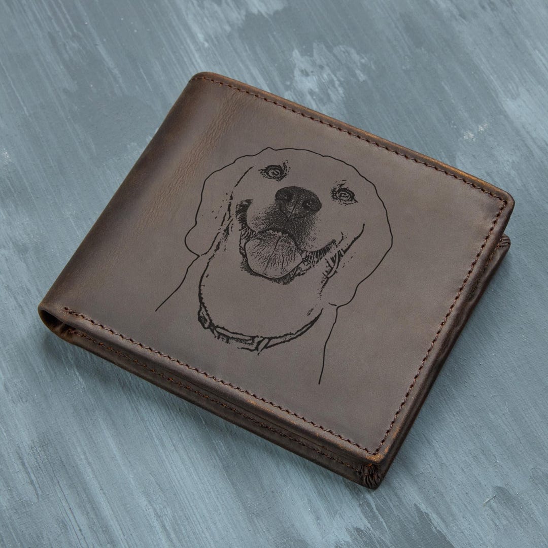 Personalized Engraved Men's Photo Wallet, Custom Dog Wallet, Custom Cat ...