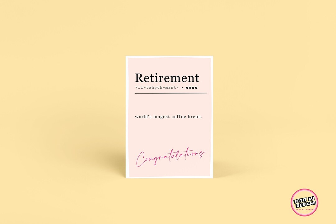 Retirement Card for Men or Women|farewell Gift Card for Colleague ...