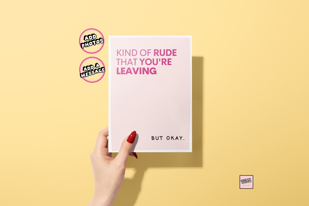 Rude Goodbye Card | Pun Card | Farewell Day Card for Boyfriend or ...