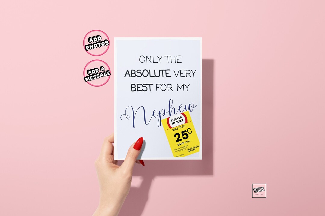 Nephew Birthday Cards, Discount Joke Card, Funny Birthday Gift for Him ...