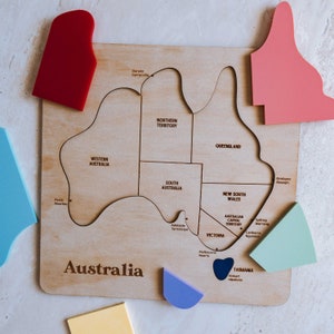 Australia Map Timber Childrens Puzzle - Etsy