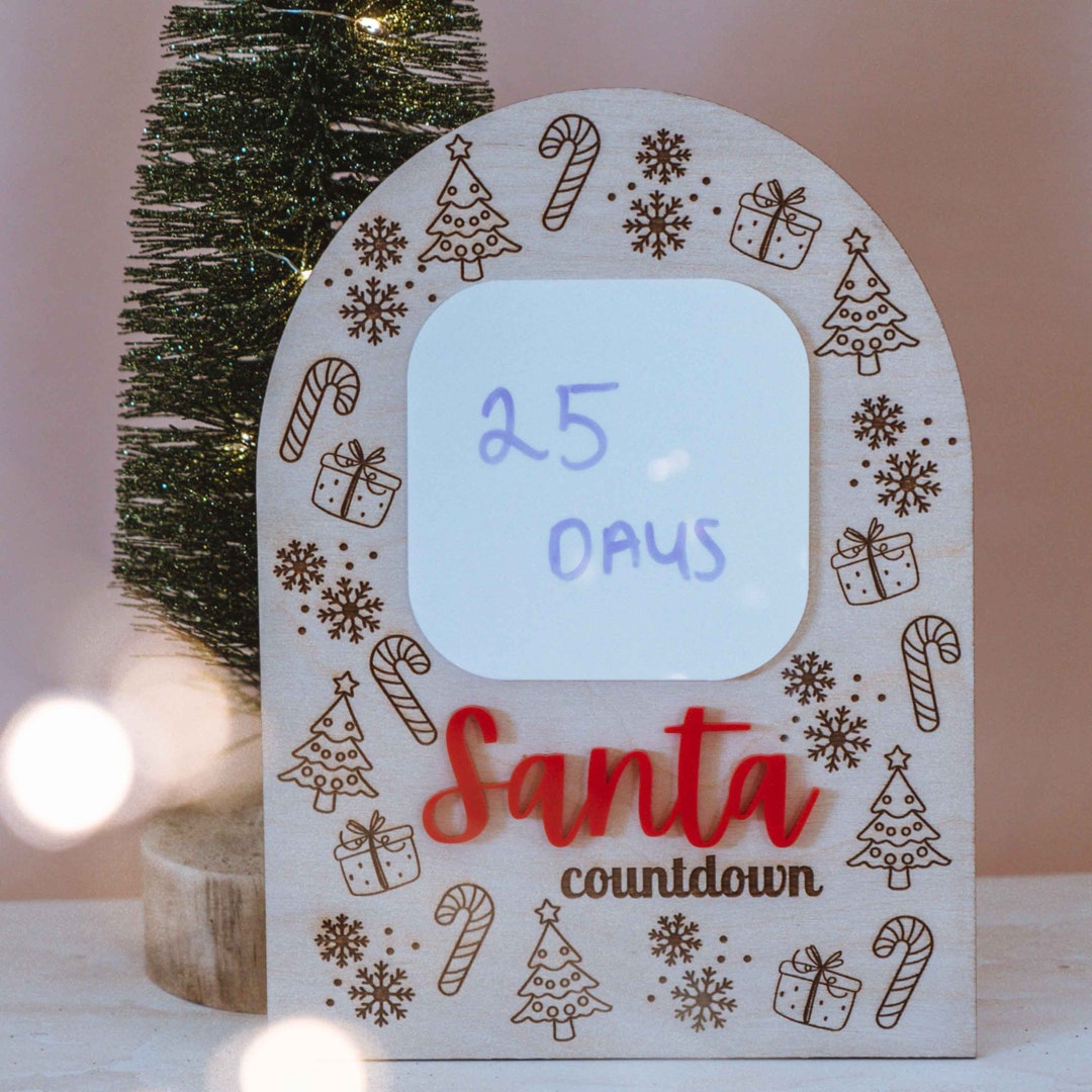 Magnetic Timber Santa Whiteboard Countdown || Christmas Countdown ...