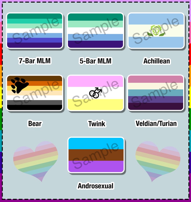 Masc Attraction Pride Flags: Gay MLM Bear Twink Achillean - Etsy