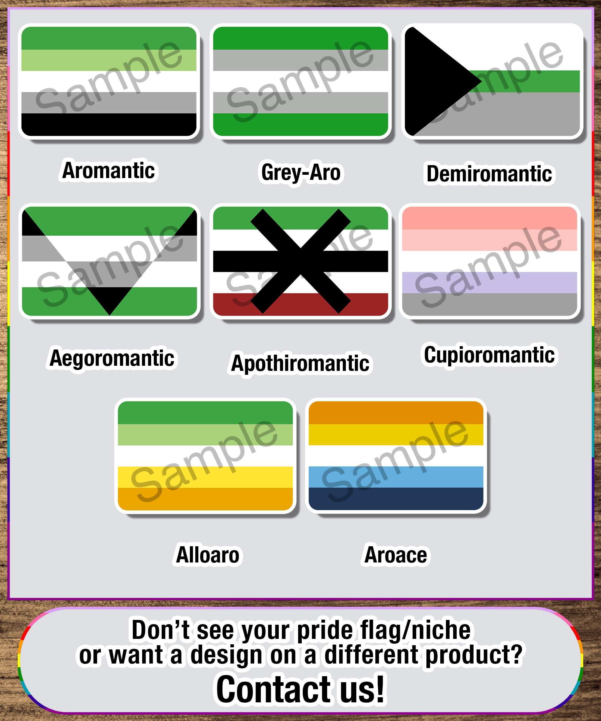 Aro Spectrum Pride Flags: Aromantic, Grey-aro, Demiromantic, Ageo, Apothi, Cupio, Aroace One ...