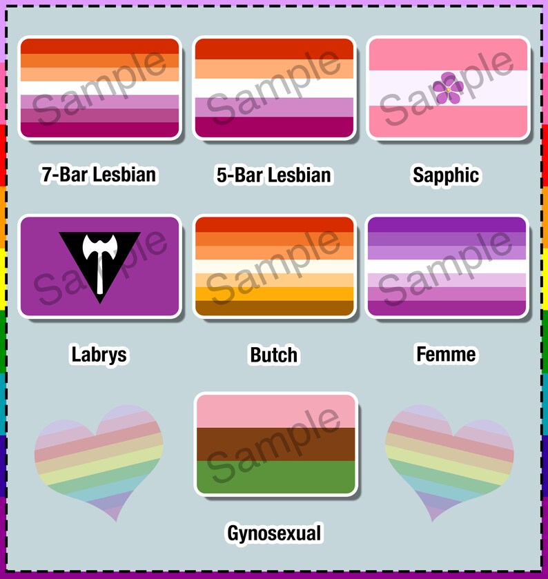 Fem Attraction Pride Flags: Sunset Lesbian Sapphic Labrys - Etsy