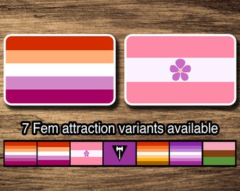 Fem Attraction Pride Flags: Sunset Lesbian Sapphic Labrys - Etsy