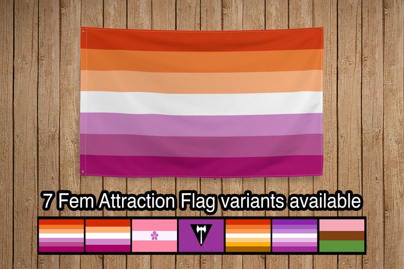 Fem Attraction Pride Flags: Sunset Lesbian, Sapphic, Labrys, Butch ...
