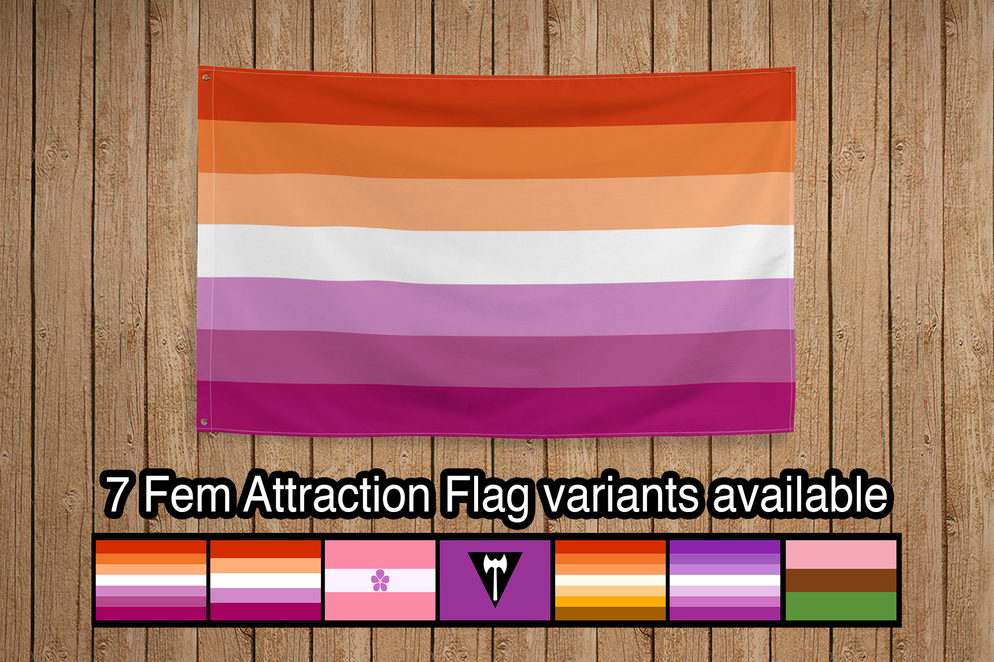 Fem Attraction Pride Flags: Sunset Lesbian, Sapphic, Labrys, Butch ...