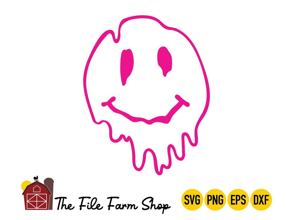 Melting Smiley Face SVG, Smiley Face Svg, Melted Smiley Face Svg ...